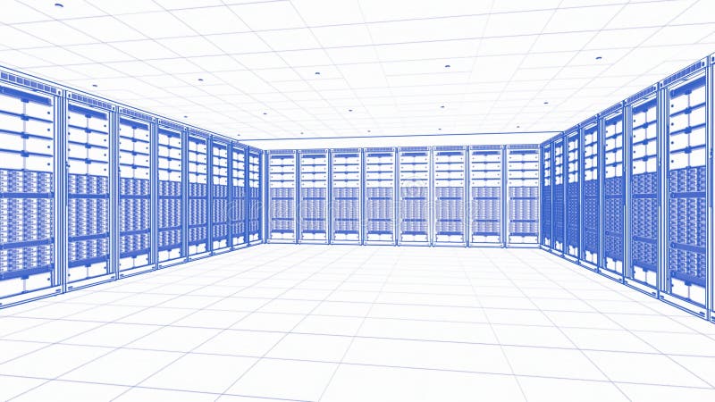 Outline Server Room Interior or Data Center 4k Footage Stock Video ...