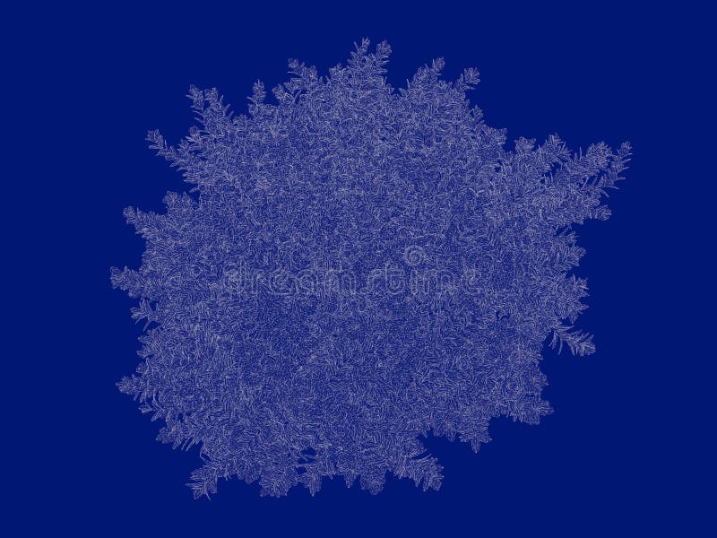 3d Rendering of an Outlined Tree Blueprint Isolated on Blue Back Stock ...