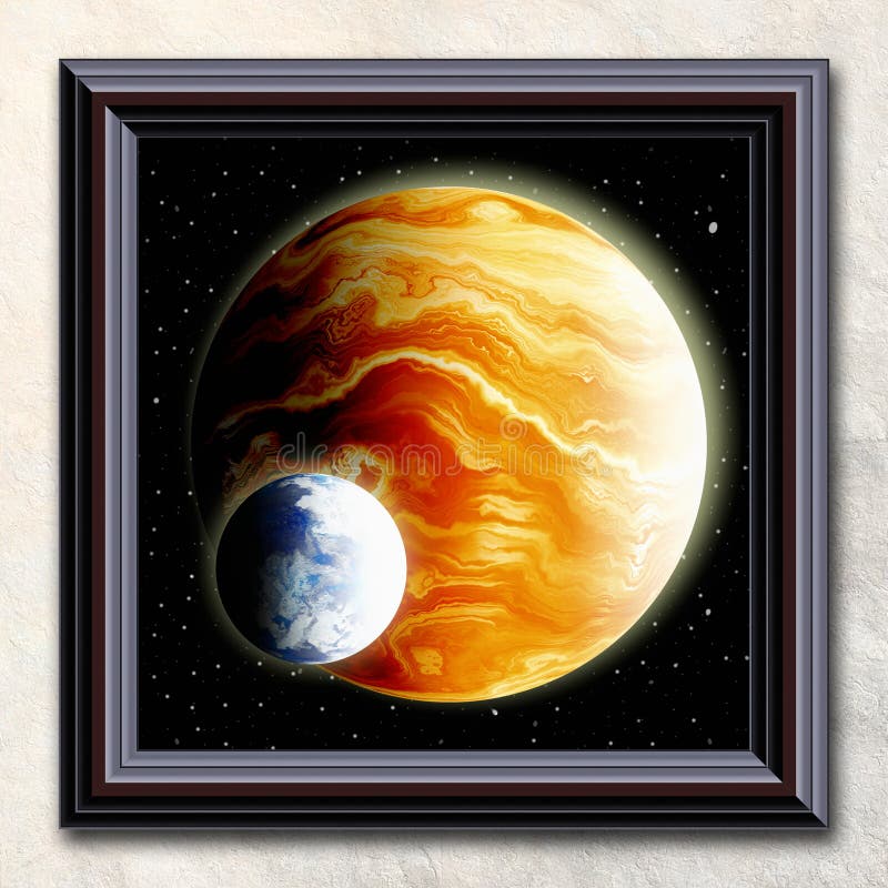 3D Rendering Pace Artwork in Elegant Frame Stock Illustration ...