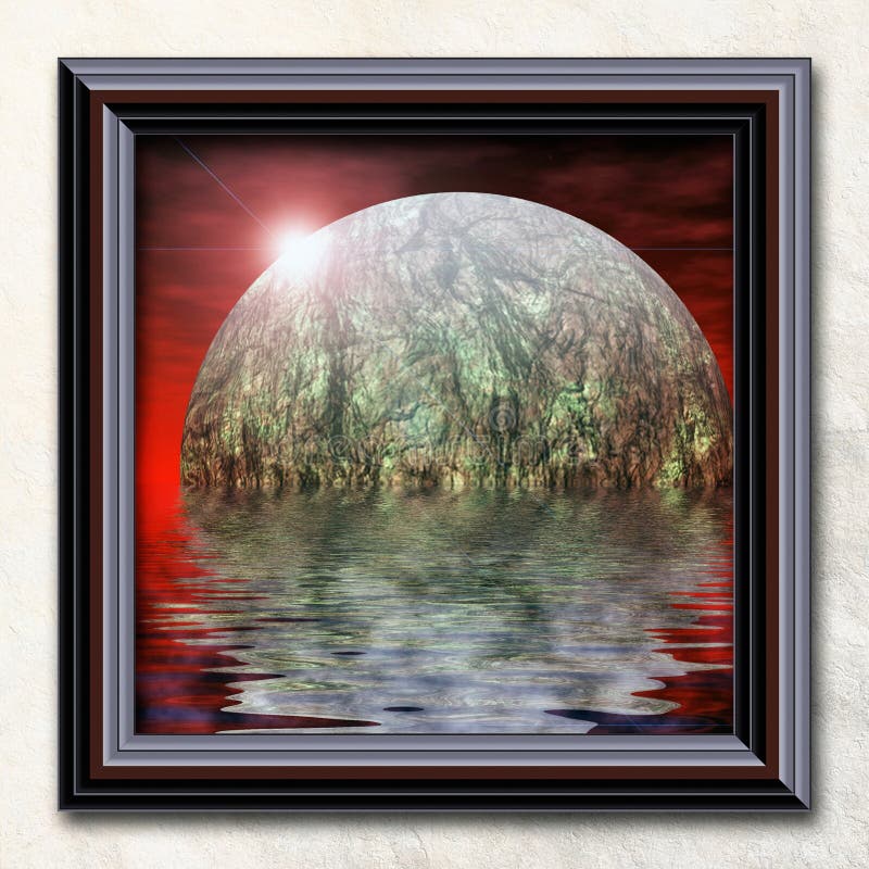 3D Rendering Pace Artwork in Elegant Frame Stock Illustration ...