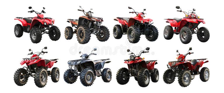 3D Rendering Pack of a ATV Quad Bike on Transparent Background Stock ...