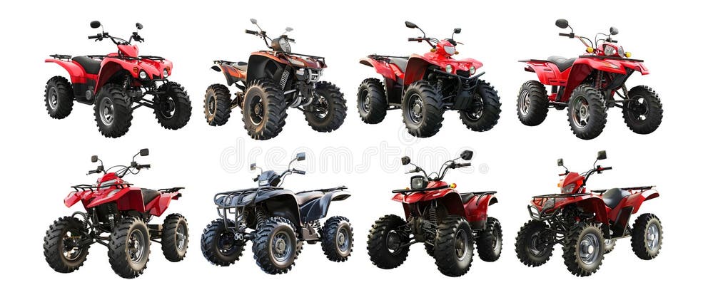 3D Rendering Pack of a ATV Quad Bike on Transparent Background Stock ...