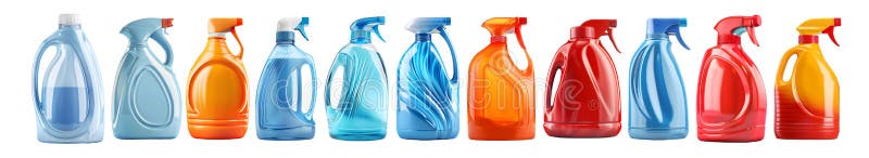 3D Rendering Pack of a Cleaning Bottle on Transparent Background Stock ...