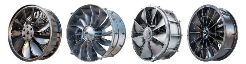 3D Rendering Pack of a Engine Fan on Transparent Background Stock ...
