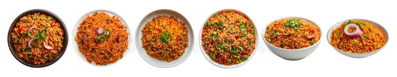 3D Rendering Pack of a Fried Rice in a Plate or Bowl on Transparent ...