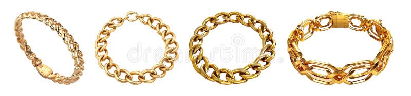 3D Rendering Pack of a Hand Luxury Gold Chain on Transparent Background ...