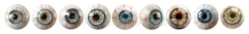 3D Rendering Pack of a Human Eye Ball Transparent Background Stock ...