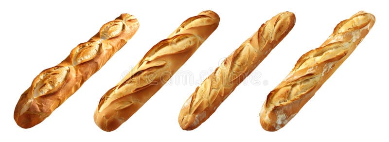 3D Rendering Pack of a Long Turkish Bread on Transparent Background ...
