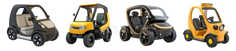 3D Rendering Pack of a Mini Open Car on Transparent Background Stock ...