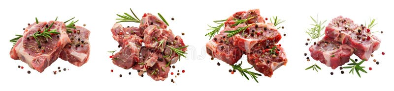 3D Rendering Pack of a Mutton or Beef Raw Meet on Transparent ...