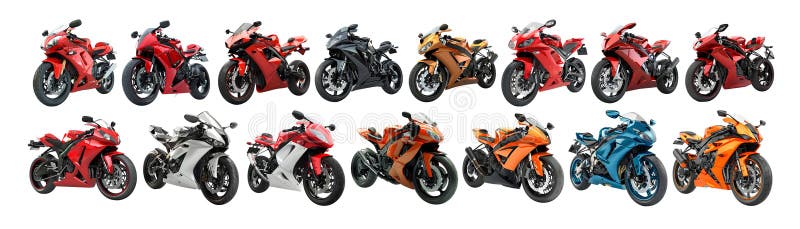 3D Rendering Pack of a Racing Bike on Transparent Background Stock ...