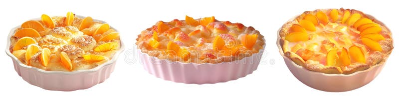 3D Rendering Pack of a Round Peach Cake on Transparent Background Stock ...
