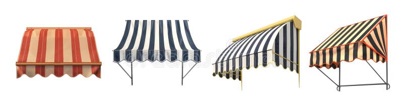 3D Rendering Pack of a Shop Outside Shed on Transparent Background ...