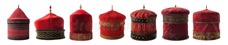 3D Rendering Pack of a Turkish Muslim Cap on Transparent Background ...