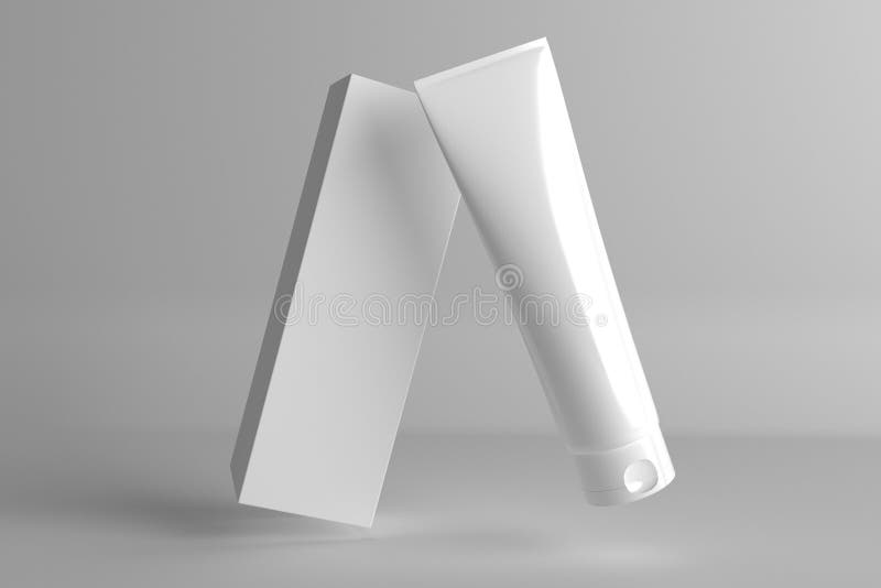 3d Rendering, Packaging Template for Cream or Cosmetics with Box ...