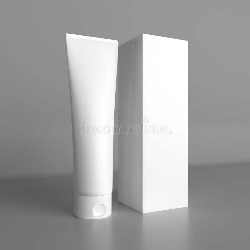 3d Rendering, Packaging Template for Cream or Cosmetics with Box ...