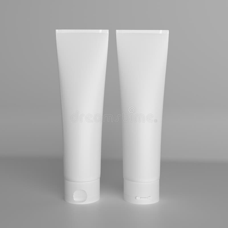 3d Rendering, Packaging Template for Cream or Cosmetics, Front and Back ...
