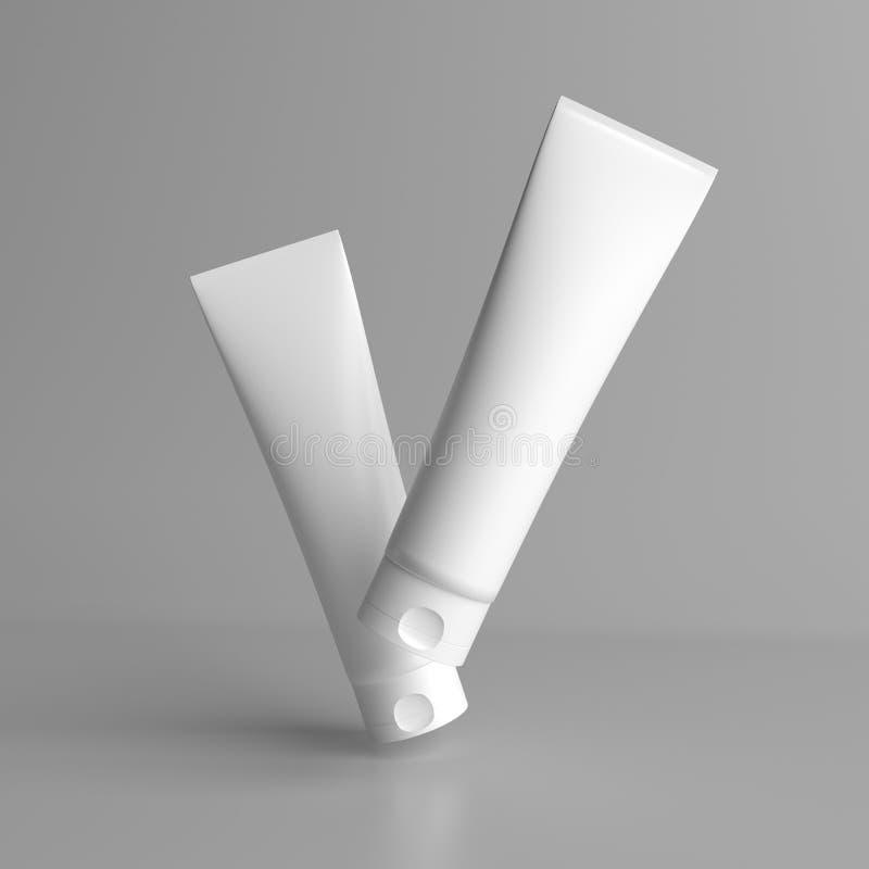 3d Rendering, Packaging Template for Cream or Cosmetics, Front and Back ...