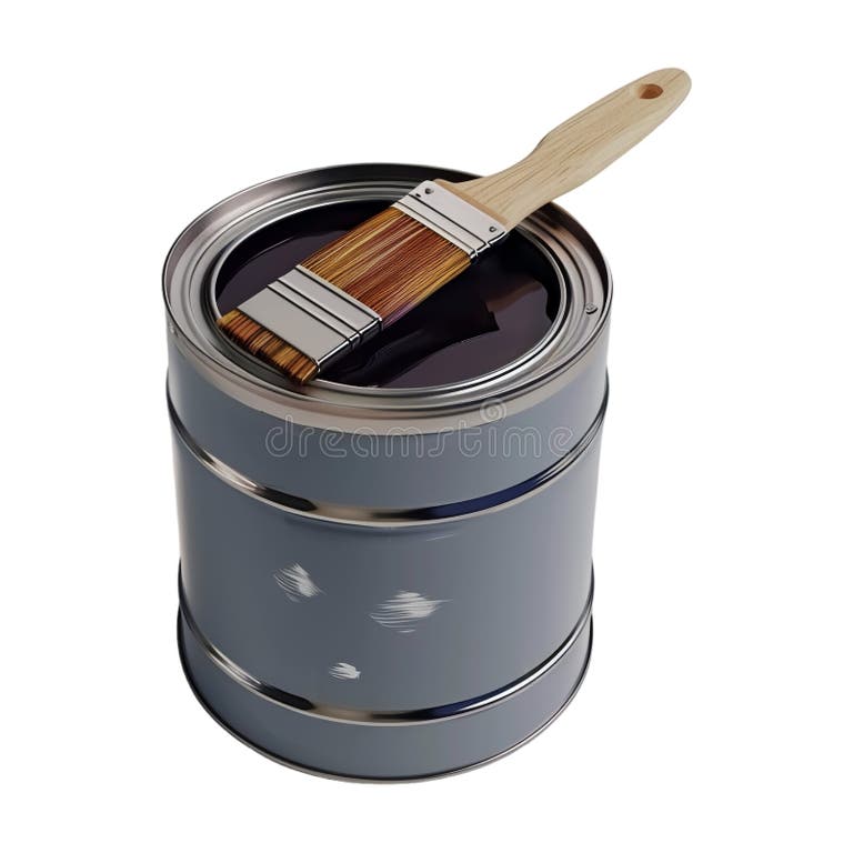 3D Rendering of a Paint Box with Brush on Transparent Background - Ai Generated Stock ...