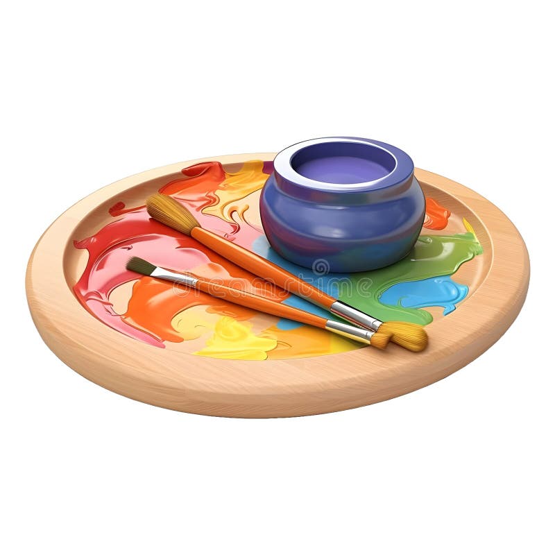 3D Rendering of a Paint Brush with Colorful Paint Heart on Transparent Background - Ai Generated ...