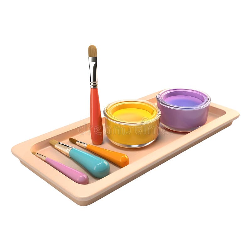 3D Rendering of a Paint Brush with Colorful Paint Heart on Transparent Background - Ai Generated ...