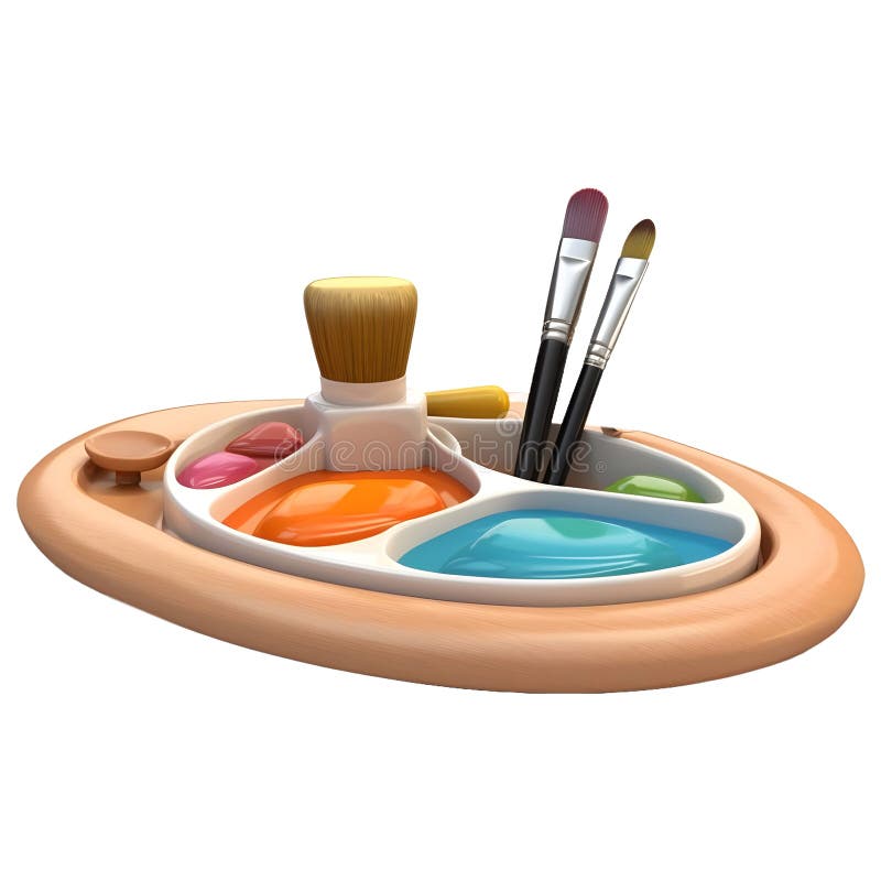 3D Rendering of a Paint Brush with Colorful Paint Heart on Transparent Background - Ai Generated ...