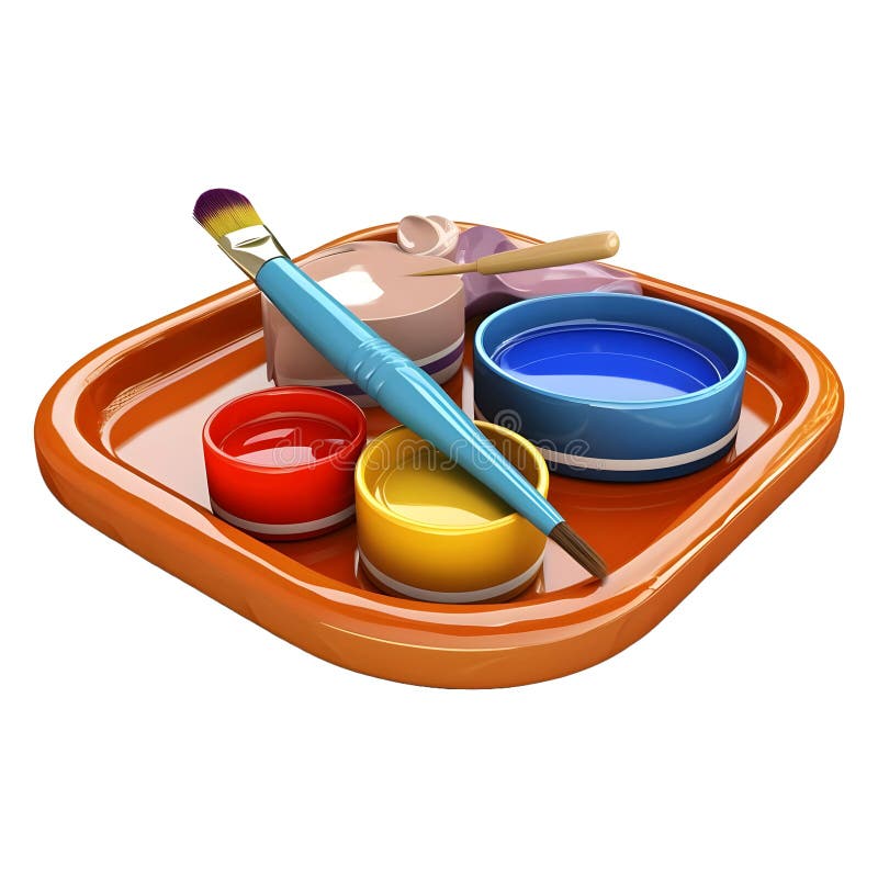 3D Rendering of a Paint Brush with Colorful Paint Heart on Transparent Background - Ai Generated ...