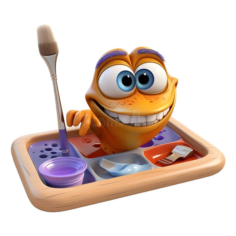 3D Rendering of a Paint Brush with Colorful Paint Heart on Transparent Background - Ai Generated ...