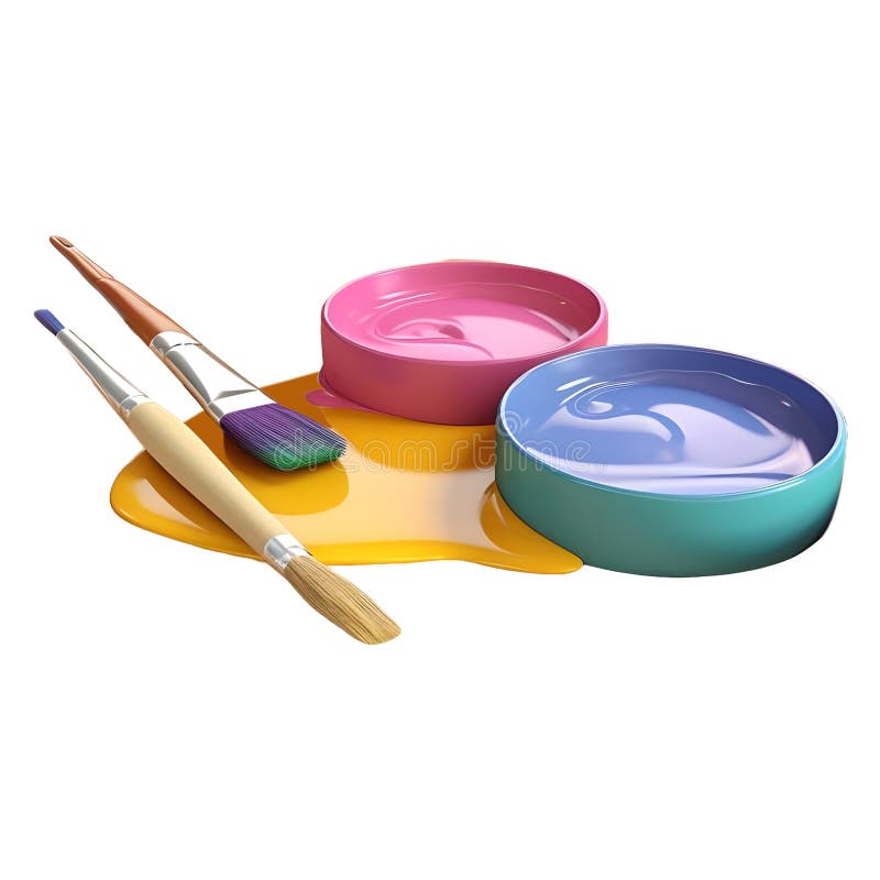 3D Rendering of a Paint Brush with Colorful Paint Heart on Transparent Background - Ai Generated ...