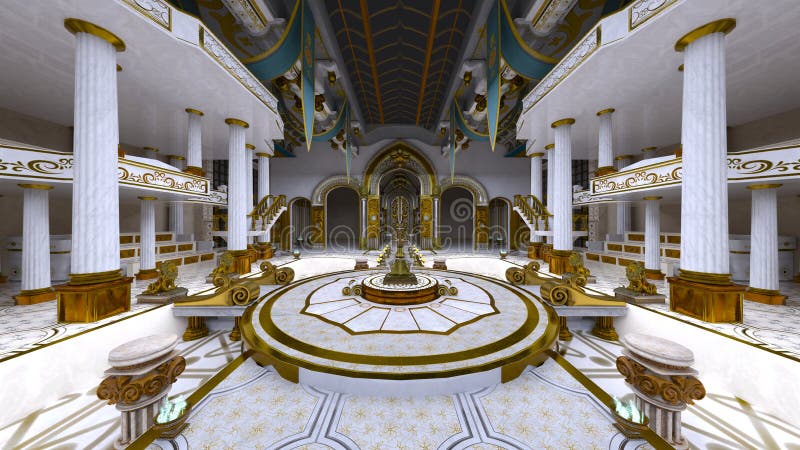 3D rendering of the palace stock illustration. Illustration of tourist ...