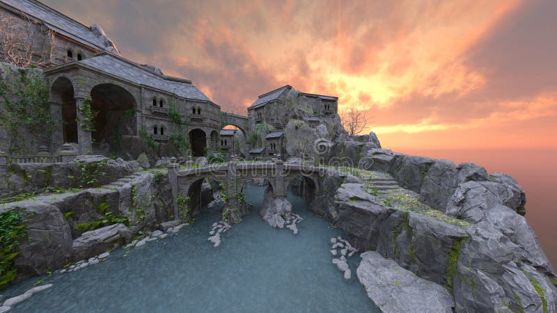 3D Rendering of the Palace at the Summit Stock Illustration ...