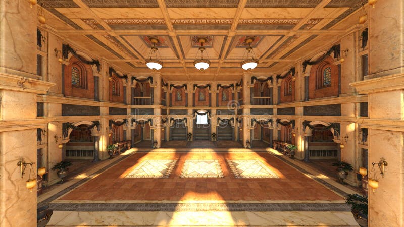 3D Rendering of the Palace at the Summit Stock Illustration - Illustration of decoration, plaza ...