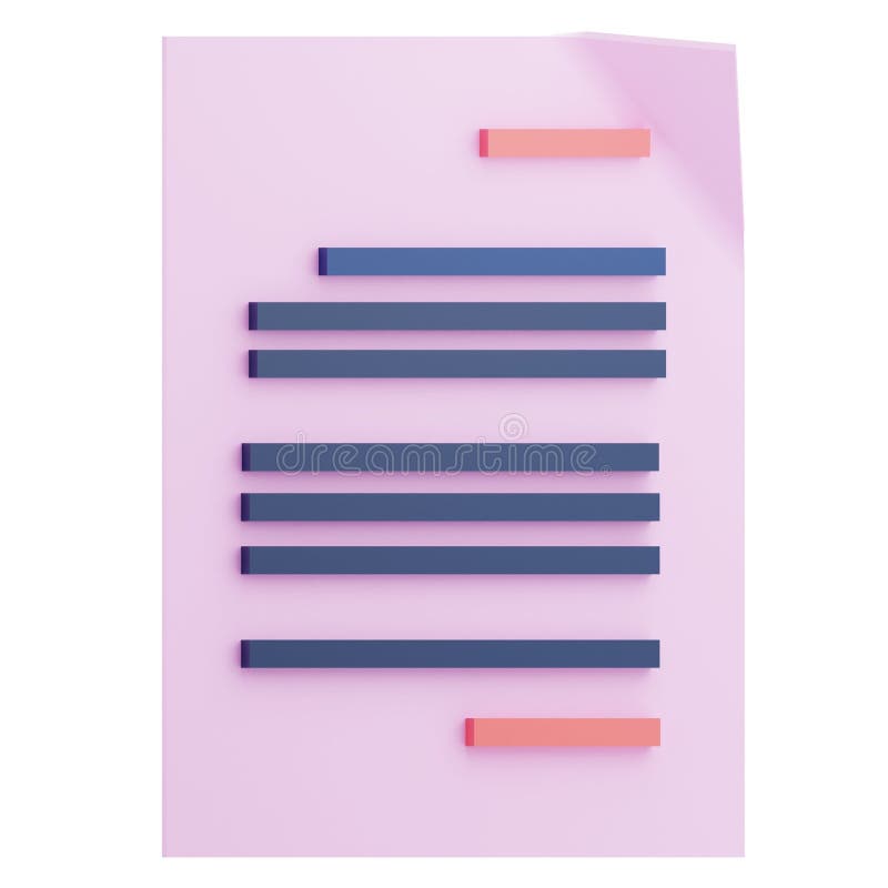 3d Rendering Paper Illustration with Inscription Stock Illustration ...