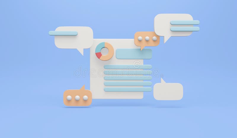 3D Rendering of Paperwork with Message and Pie Chart on Paper on ...