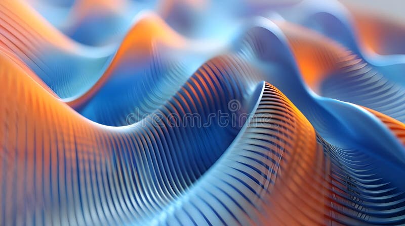 A 3D Rendering of a Parametric Equation in Blue and Orange Stock ...