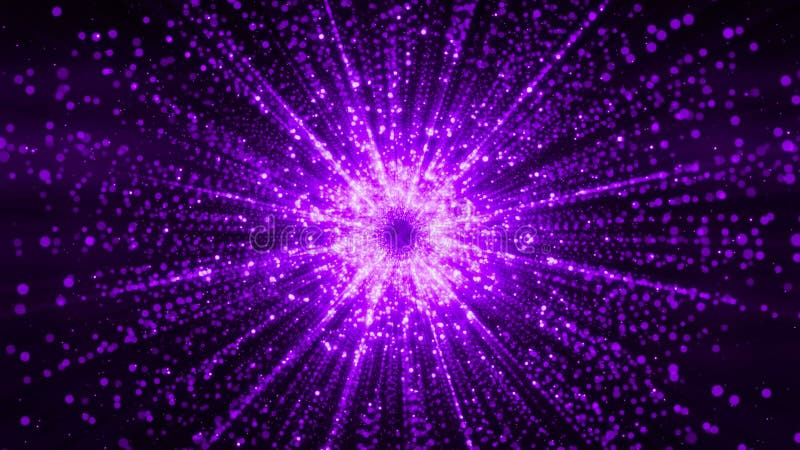 3D Rendering of Particles Gathering in the Center of Virtual Space. a ...