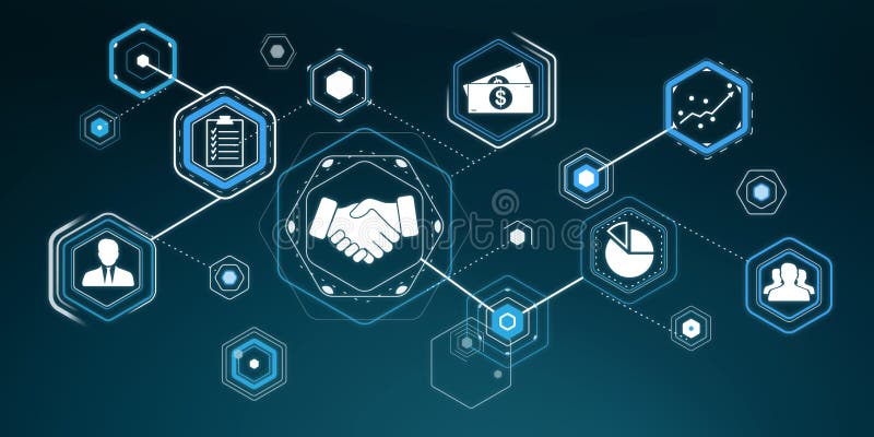 3D Rendering Partnership Illustration Interface Stock Illustration ...