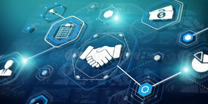 3D Rendering Partnership Illustration Interface Stock Illustration ...