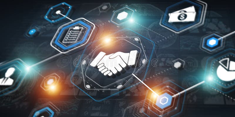 3D Rendering Partnership Illustration Interface Stock Illustration ...