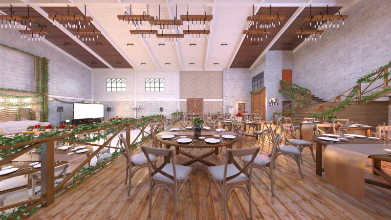 3D Rendering of the Party Venue Stock Illustration - Illustration of ...