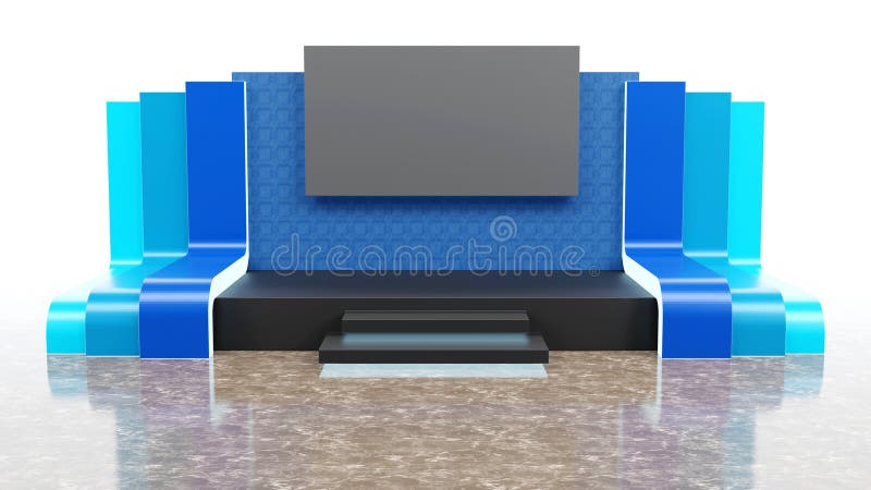 3d Rendering of Event Stage with Blank Backdrop and 2 Screens, Stage ...
