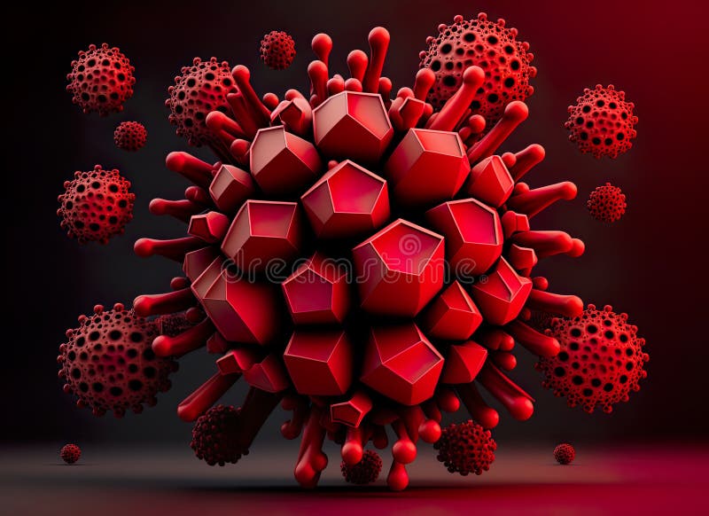 3D Rendering of Pathogenic Organism. Pandemic Microscopic Virus Stock ...