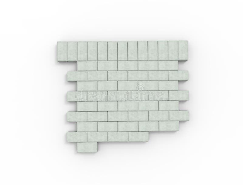 3D Rendering of Stones Pavement Pattern Brick Isolated Studio ...