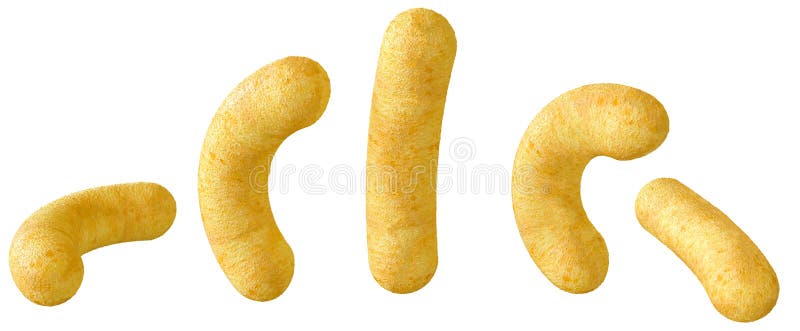 3d Rendering - Peanuts Snacks, Flips, Puffs from Different Angles ...