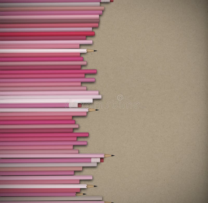 Pink Pastel Pencils Background Stock Illustration - Illustration of ...