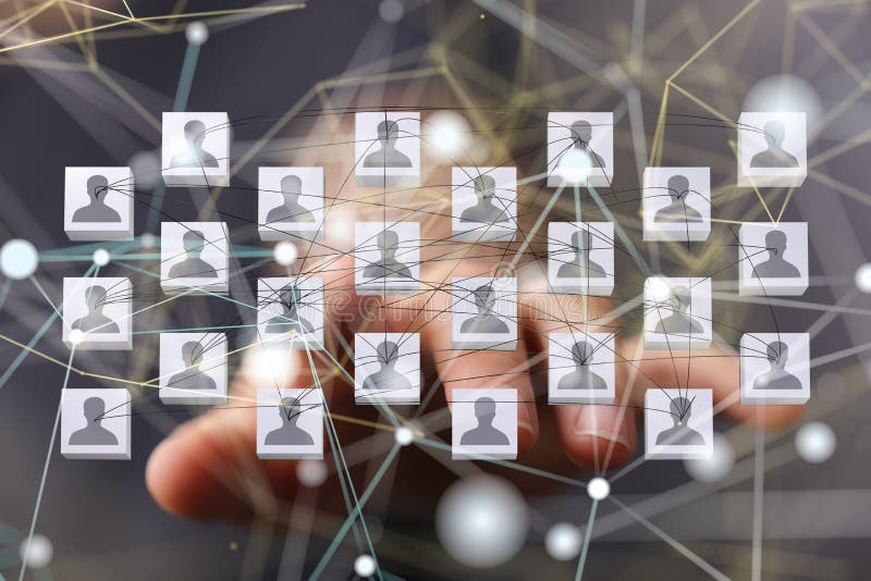 3d Rendering of People Icons Connected with Neural Networks Stock Image ...