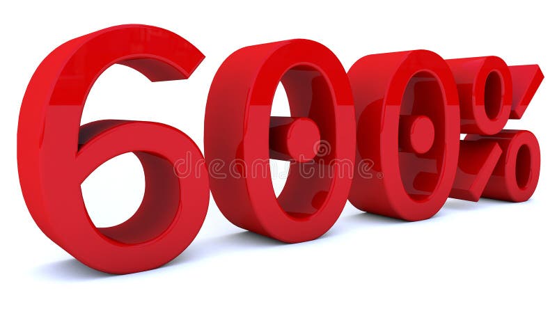 3d Rendering Percentage Number in Red Color Stock Illustration ...