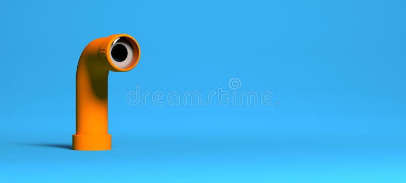3D Rendering Periscope on Blue Background Stock Illustration ...