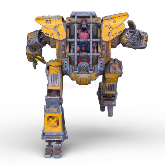 3D Rendering of a Person Carrier Robot Stock Illustration ...