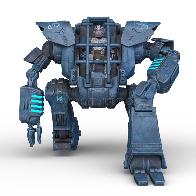 3D Rendering of a Person Carrier Robot Stock Illustration ...